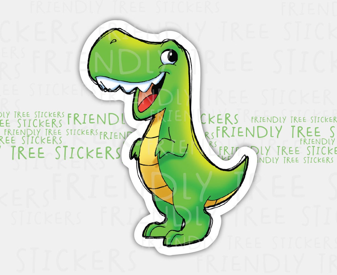 3 Green Dinosaur Sticker, Dino Sticker, Dinosaur Sticker, Cute Dinosaur ...