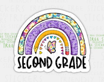 2nd Grade Sticker - Etsy