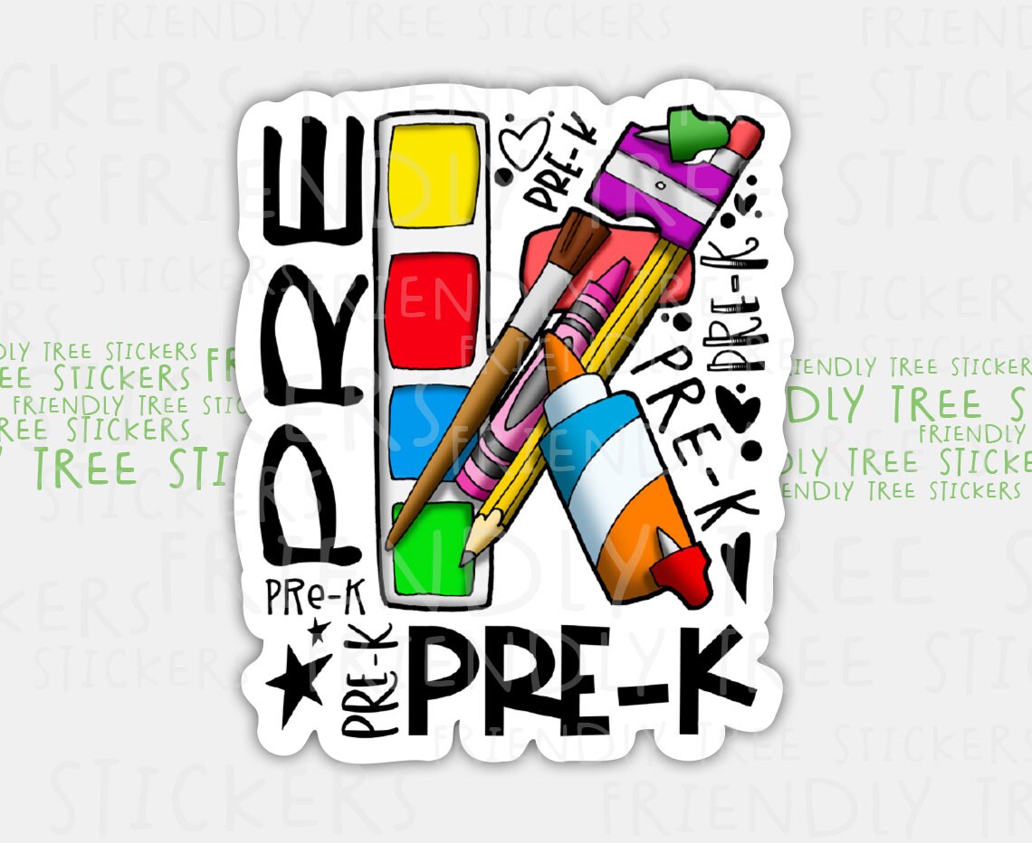 3 Pre-k Sticker Pre-k Teacher Sticker School Stickers | Etsy