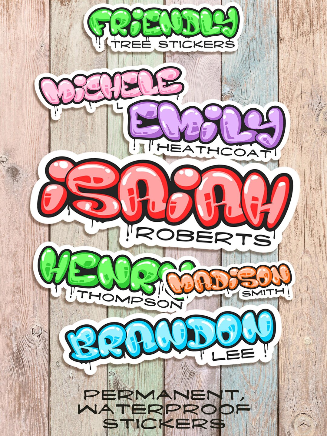 Personalized Graffiti Name Sticker: Waterproof Vinyl Decal - Etsy