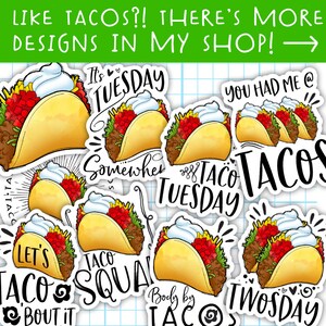 3 All You Need is Love and Tacos Sticker, Taco Tuesday, Taco Sticker ...