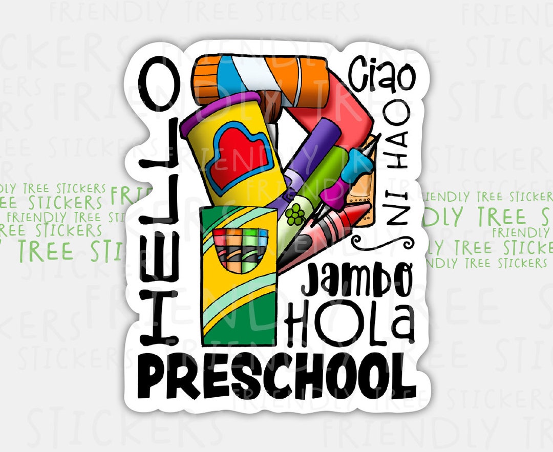 3 Hello Preschool Sticker Preschool Teacher Sticker - Etsy