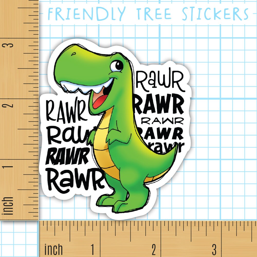 3 Rawr Dinosaur Sticker Dino Sticker Dinosaur Sticker | Etsy