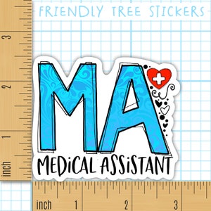 3" Medical Assistant Sticker, MA Sticker, Medical Sticker, Nursing ...