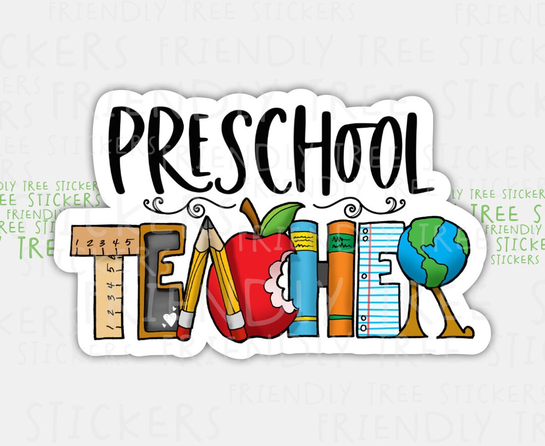 Preschool Teacher Sticker: Waterproof Matte Vinyl (3") - Etsy