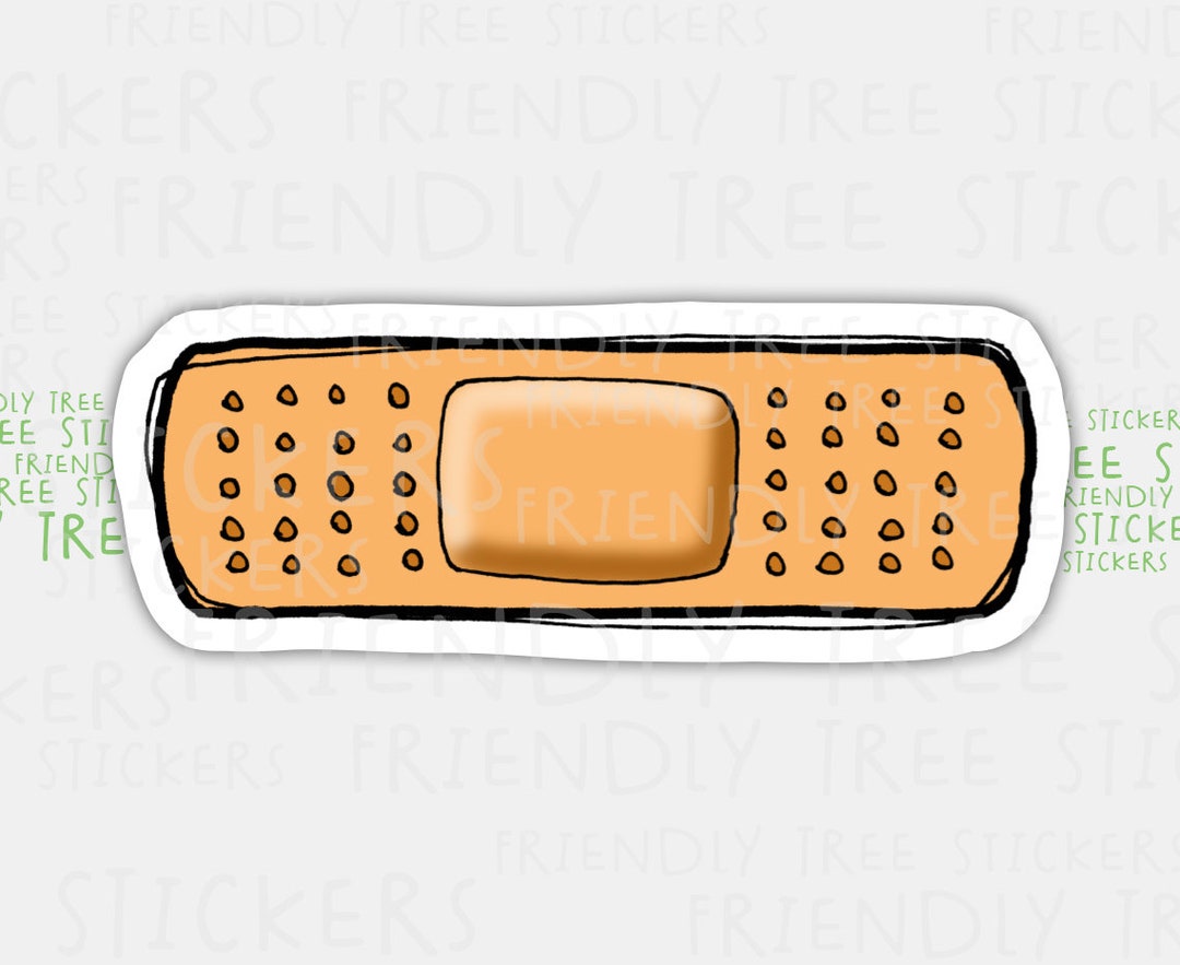Hand Drawn Band-aid Sticker: Waterproof Vinyl Laptop Decal (3") - Etsy