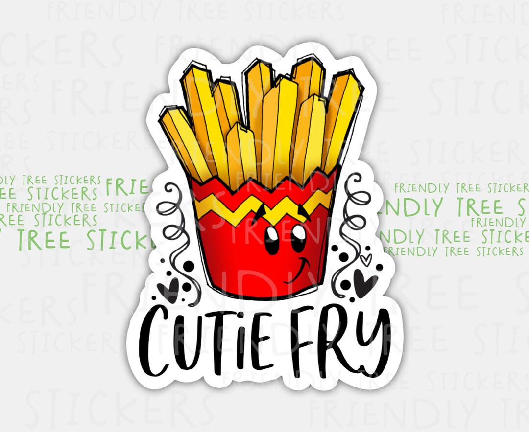 3" Cutie Fry Sticker, French Fries Sticker, French Fry Sticker, Fast ...