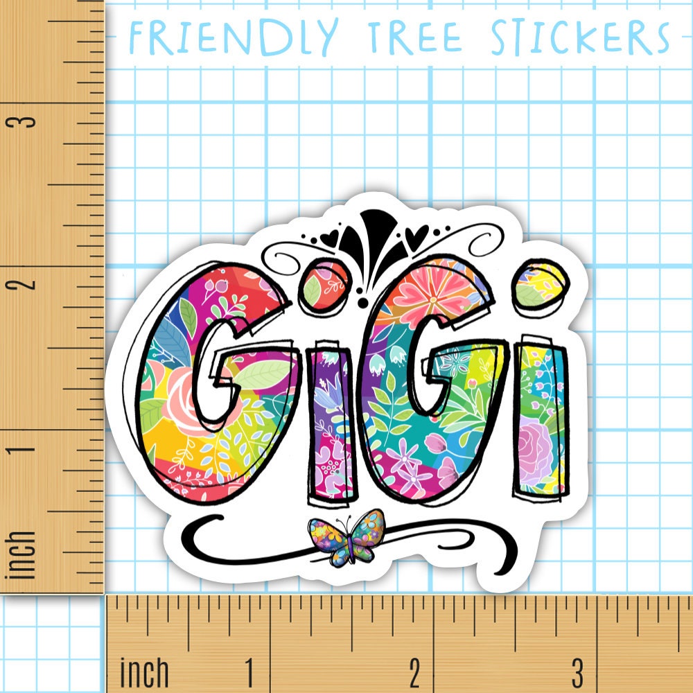 Floral Gigi Sticker: Waterproof Vinyl Decal, Gift for Gigi - 277 - Etsy