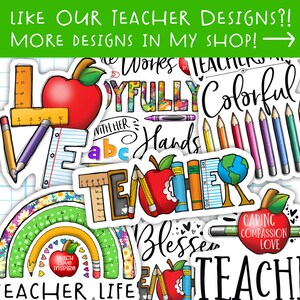 3 Teacher Sticker, Teach Love Inspire Sticker, Teacher Gift, School ...