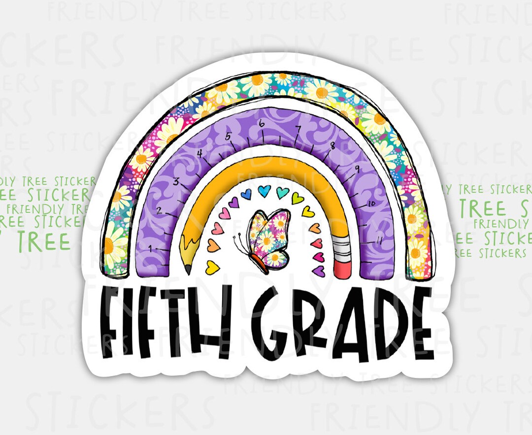 3" Fifth Grade Sticker, Fifth Grade Teacher Sticker, 5th Grade Sticker ...