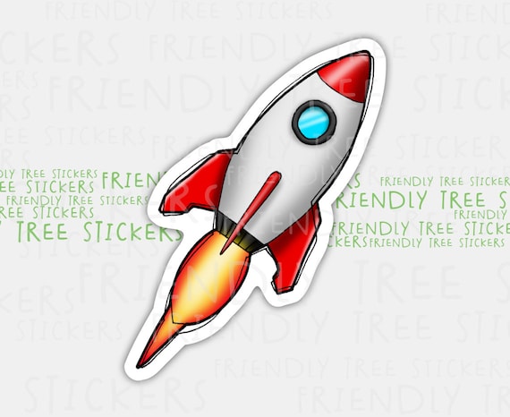 3 Rocket Ship Sticker Rocket Sticker Hand Drawn | Etsy