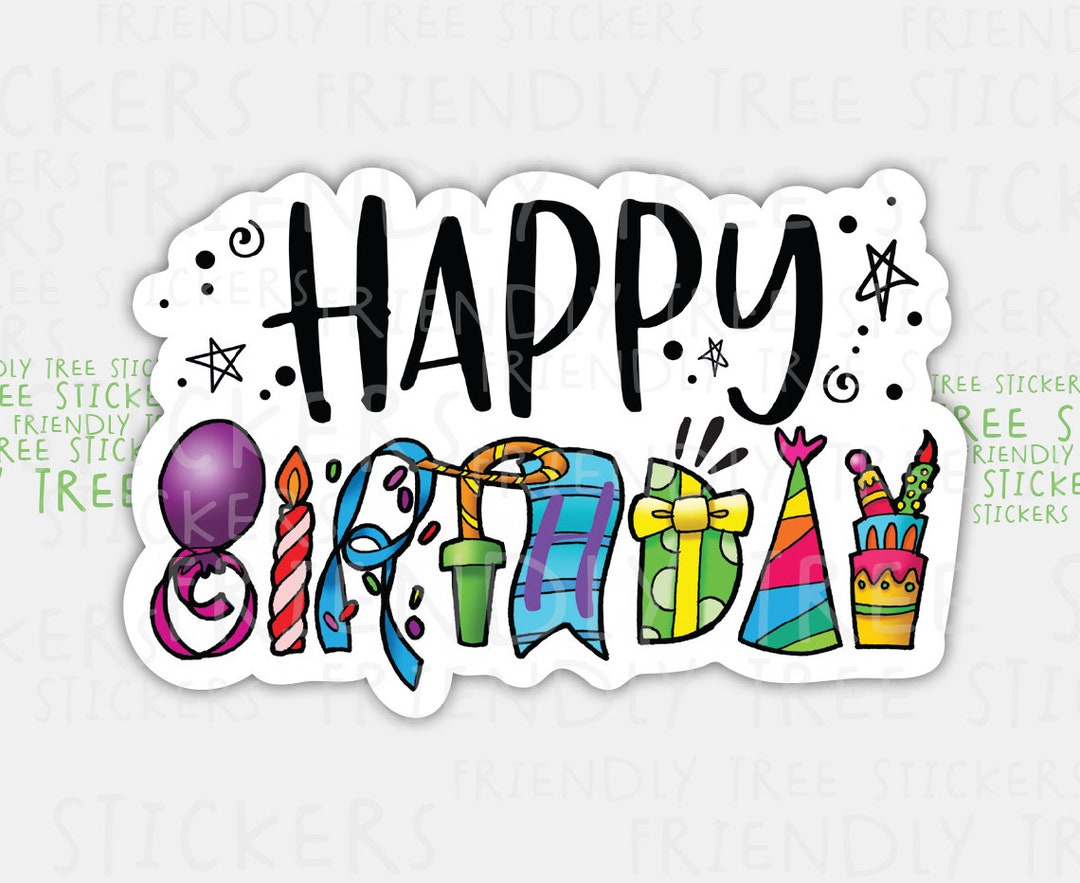 3 Happy Birthday Sticker, Birthday Sticker, Birthday Label, It's My ...