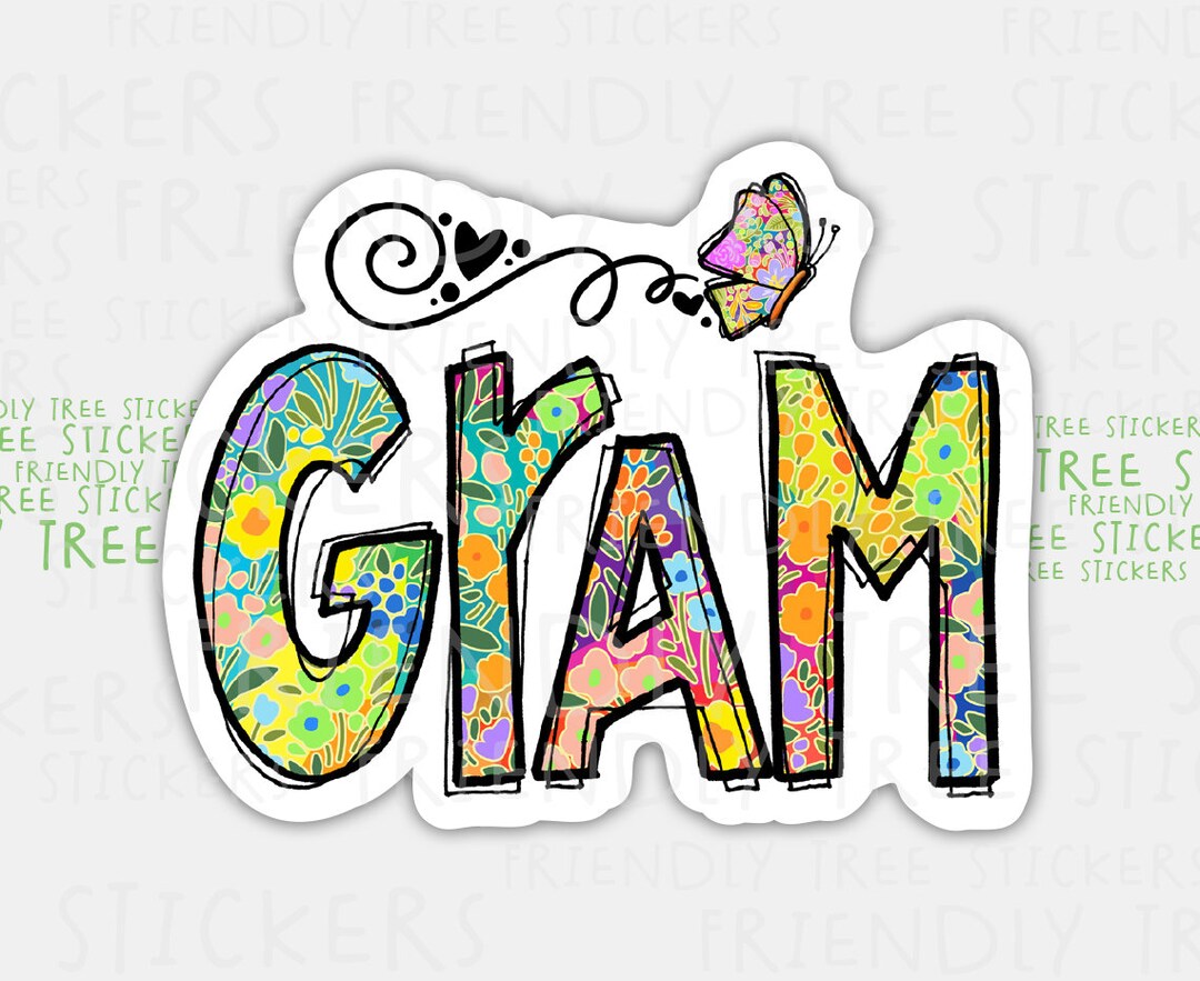 3" Gram Sticker, Hand Drawn Stickers, Gram Stickers, Gift for Gram ...