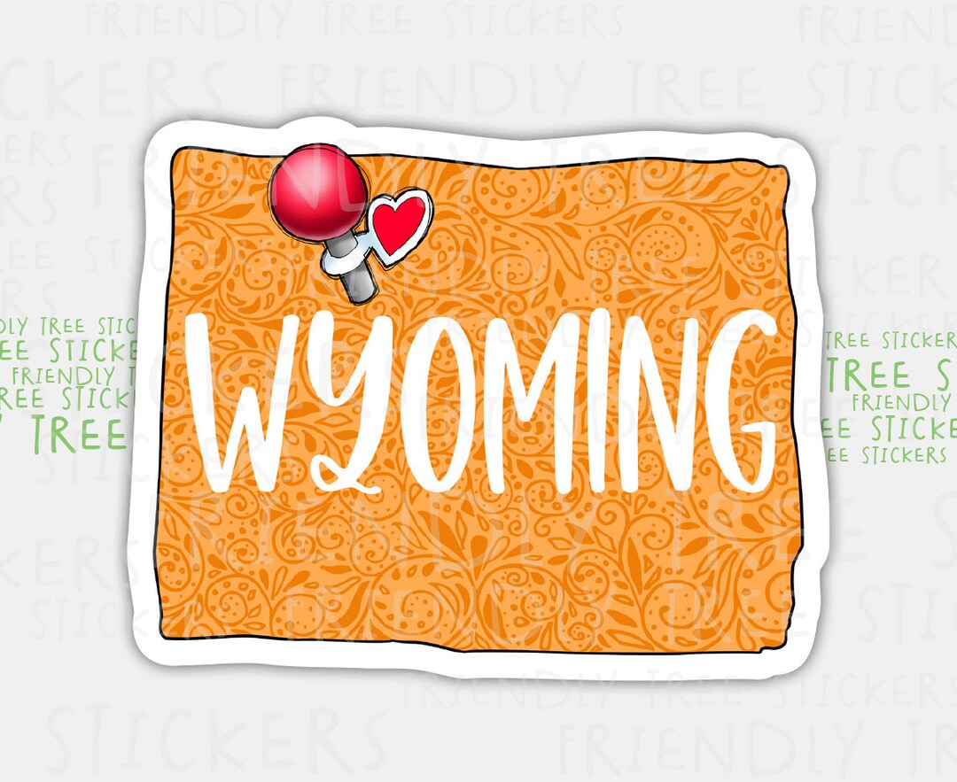 3 Wyoming Sticker, Wyoming Decal, Wyoming Waterproof Sticker, Wyoming ...