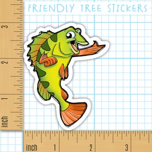 3" Fish Sticker, Fishing Sticker, Fish Decal, Fishing Decal, Hand Drawn ...