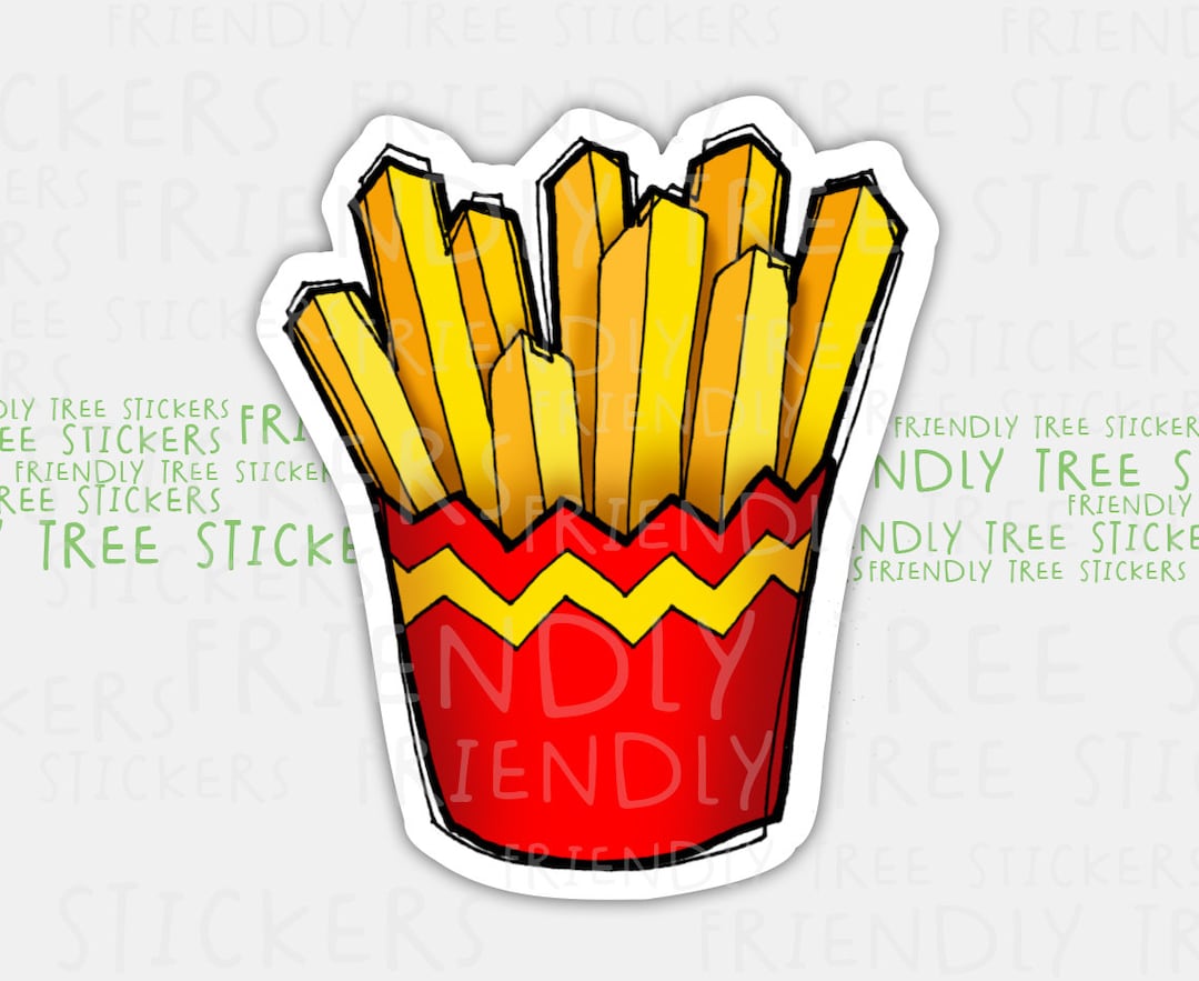 3" French Fries Sticker: Hand-drawn Waterproof Decal - Etsy