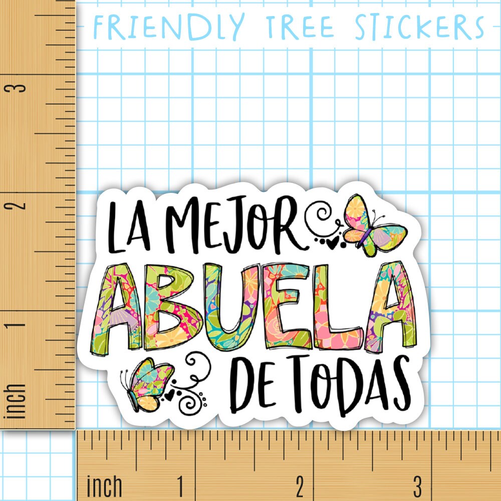 La Mejor Abuela Sticker: Floral Grandma Decal - 3" Waterproof Vinyl - Etsy