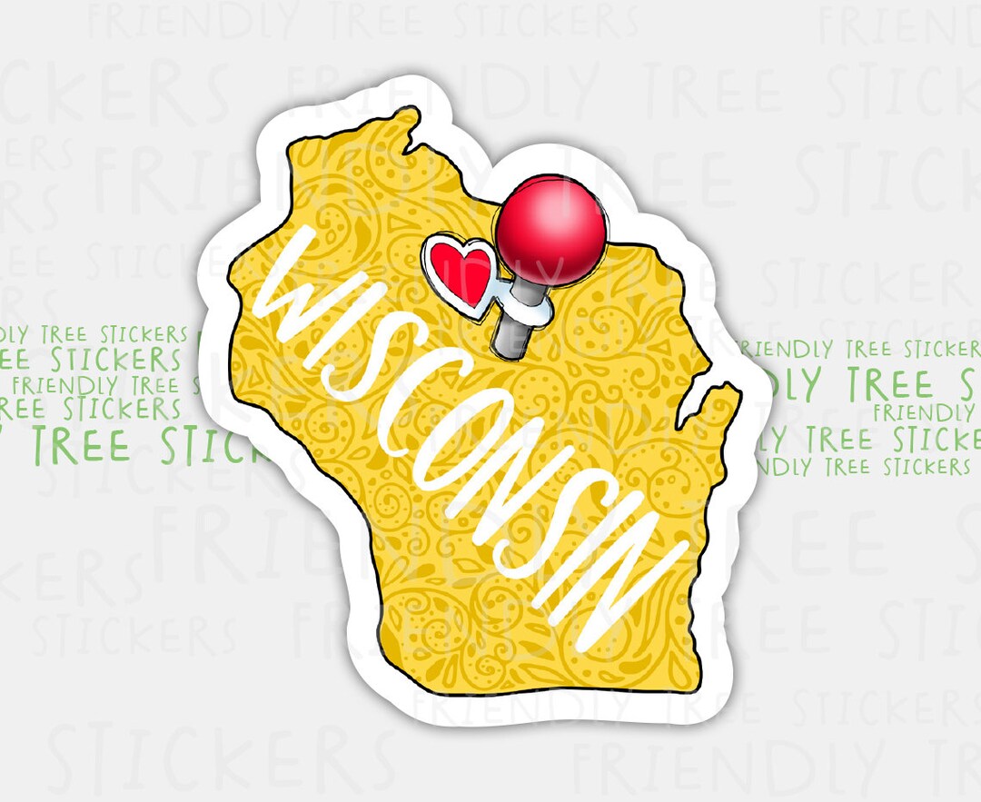 3 Wisconsin Sticker, Wisconsin Decal, Wisconsin Waterproof Sticker ...