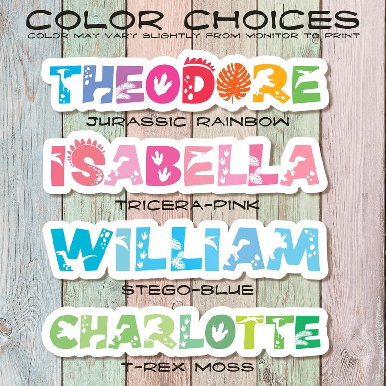 Personalized Dinosaur Name Sticker: Waterproof Kids Dino Decal - Etsy