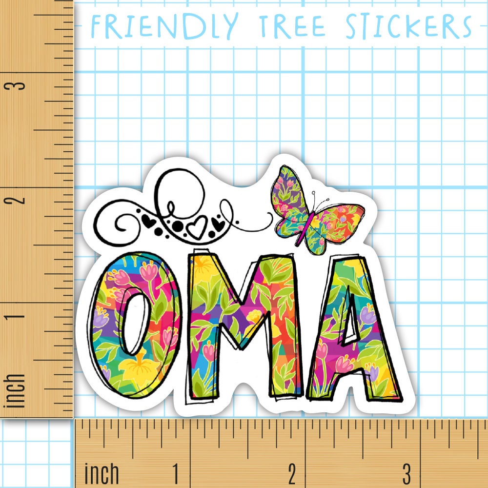3 Oma Sticker Oma Decal Oma Gift Hand Drawn Sticker - Etsy