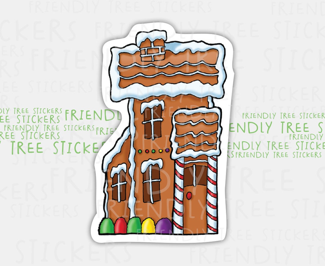 3 Gingerbread House Sticker Christmas Stickers Holiday - Etsy