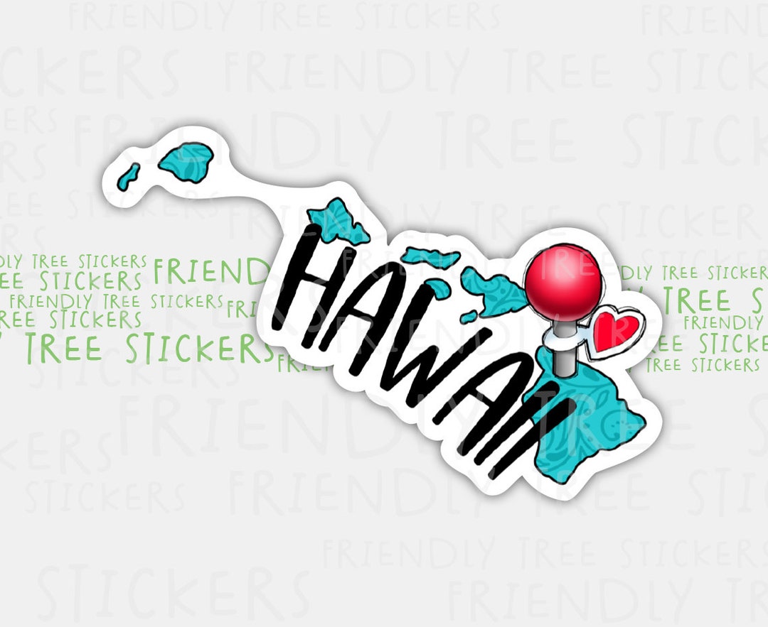 3 Hawaii Sticker, Hawaii Decal, Hawaii Waterproof Sticker, Hawaii State ...