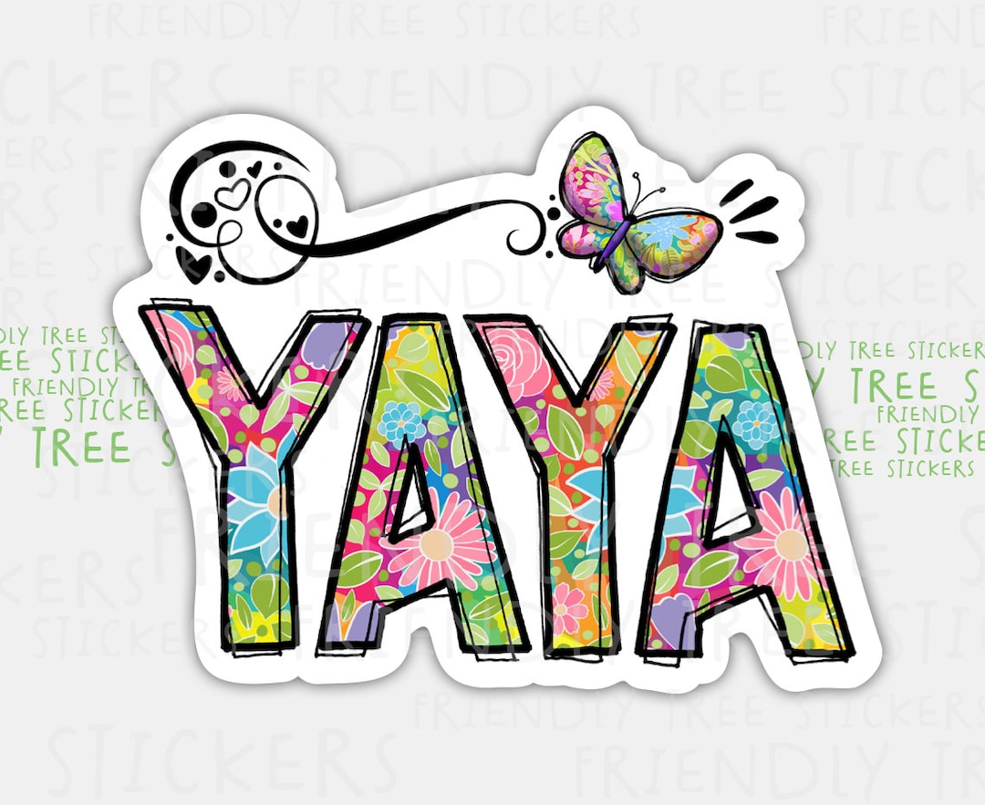 Floral Yaya Sticker: Waterproof Hand-drawn Decal - Etsy