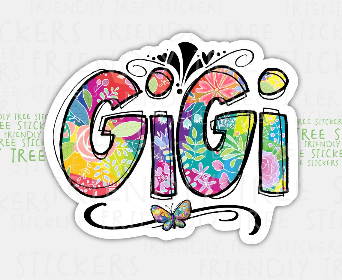 Floral Gigi Sticker: Waterproof Vinyl Decal, Gift for Gigi - 277 - Etsy