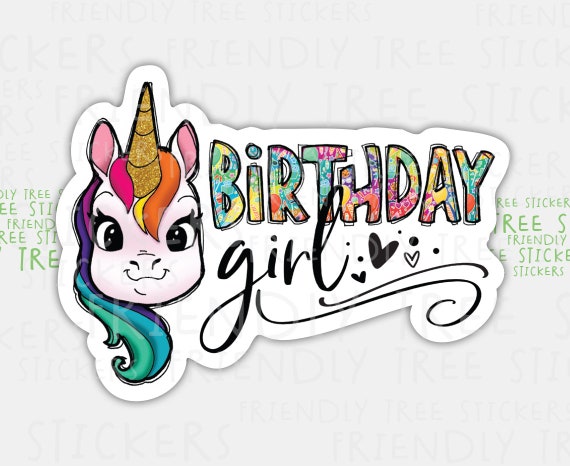 3 Birthday Girl Sticker Happy Birthday Sticker | Etsy