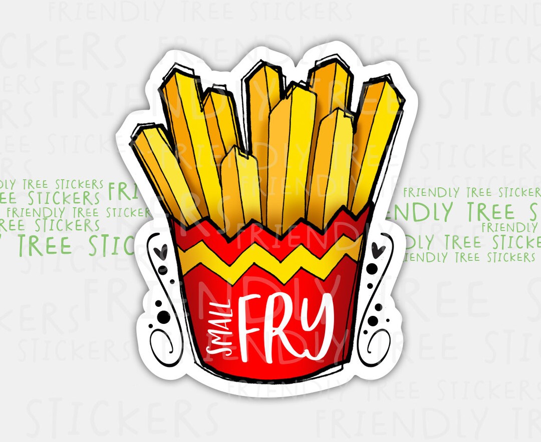 3 Small Fry Sticker, French Fries Sticker, French Fry Sticker, Fast ...