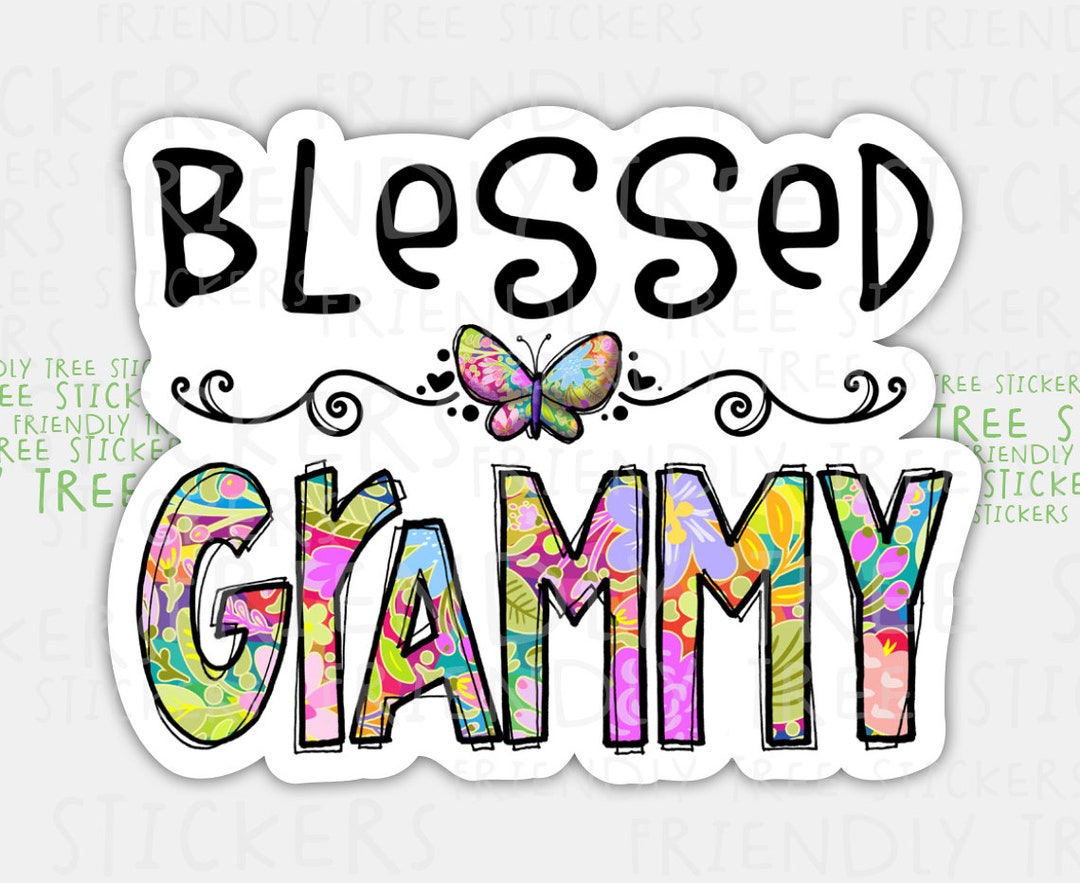 3" Blessed Grammy Sticker, Grammy Sticker, Grammy Decal, Hand Drawn ...