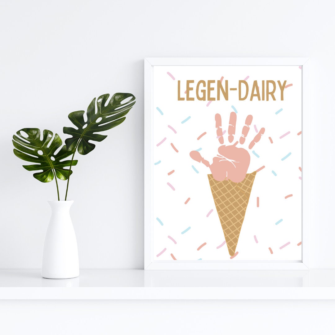 Ice Cream Toddler/baby/preschool Handprint Craft Printable, Summer ...
