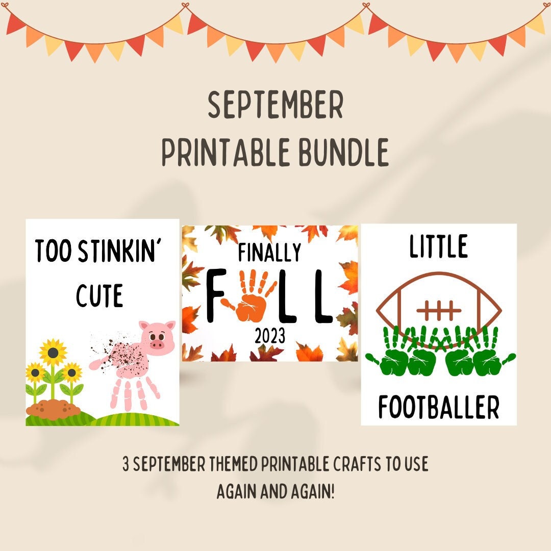 September Handprint Keepsake Printable Bundle - Etsy