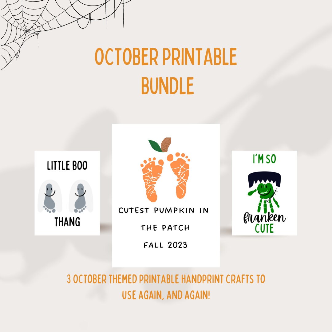 October Handprint Keepsake Printable Bundle - Etsy