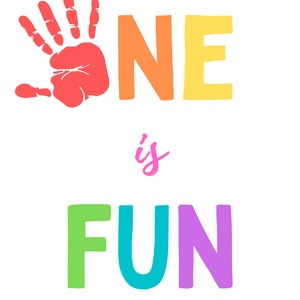 One is Fun First Birthday Party Decor and Invitation Bundle, Rainbow ...