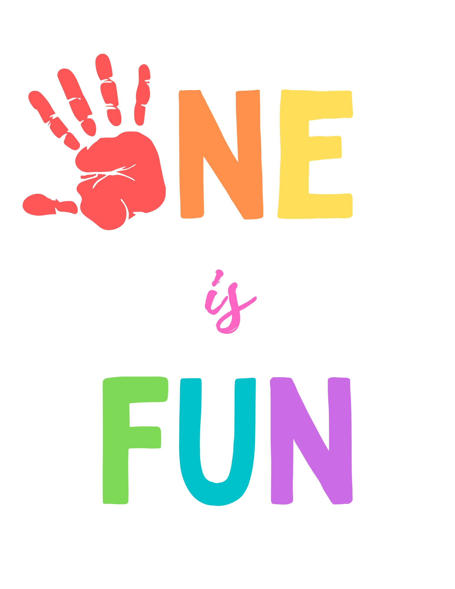 One is Fun First Birthday Party Decor and Invitation Bundle, Rainbow ...