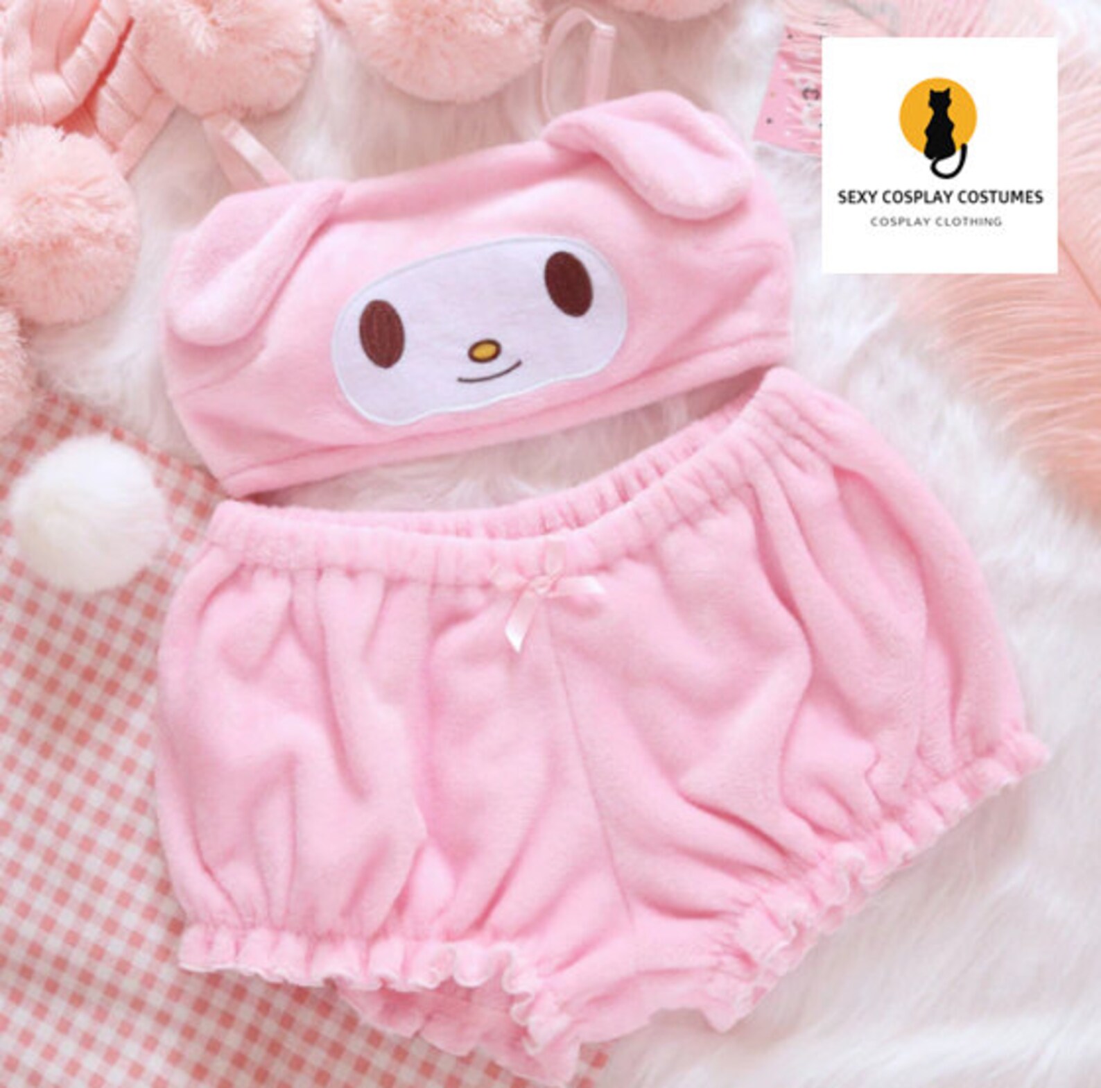 Kawaii Sexy Cute Cinnamoroll Lingerie Pajamas Set Tank Crop Etsy