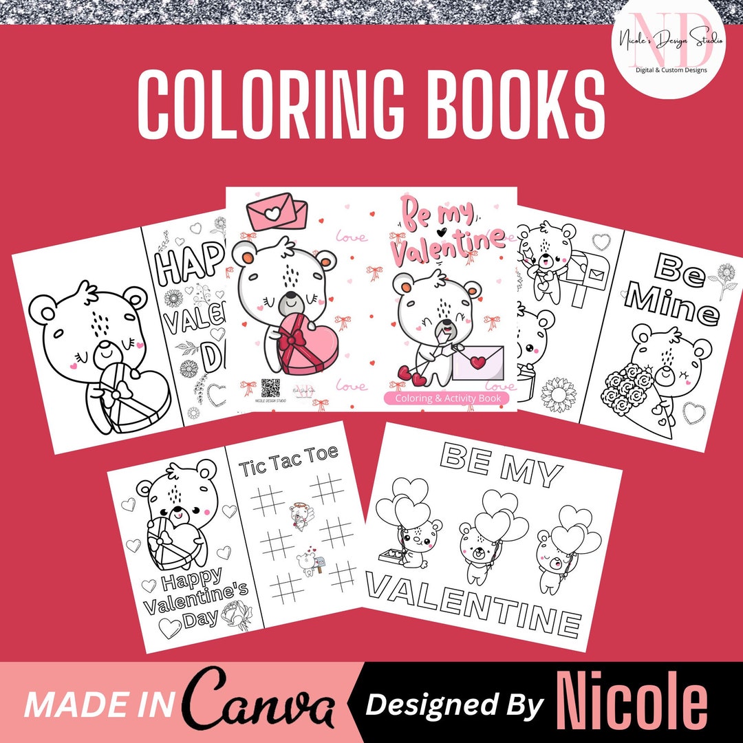 Valentine Coloring Books, Valentine's Day, Coloring Book, Cute Bears ...