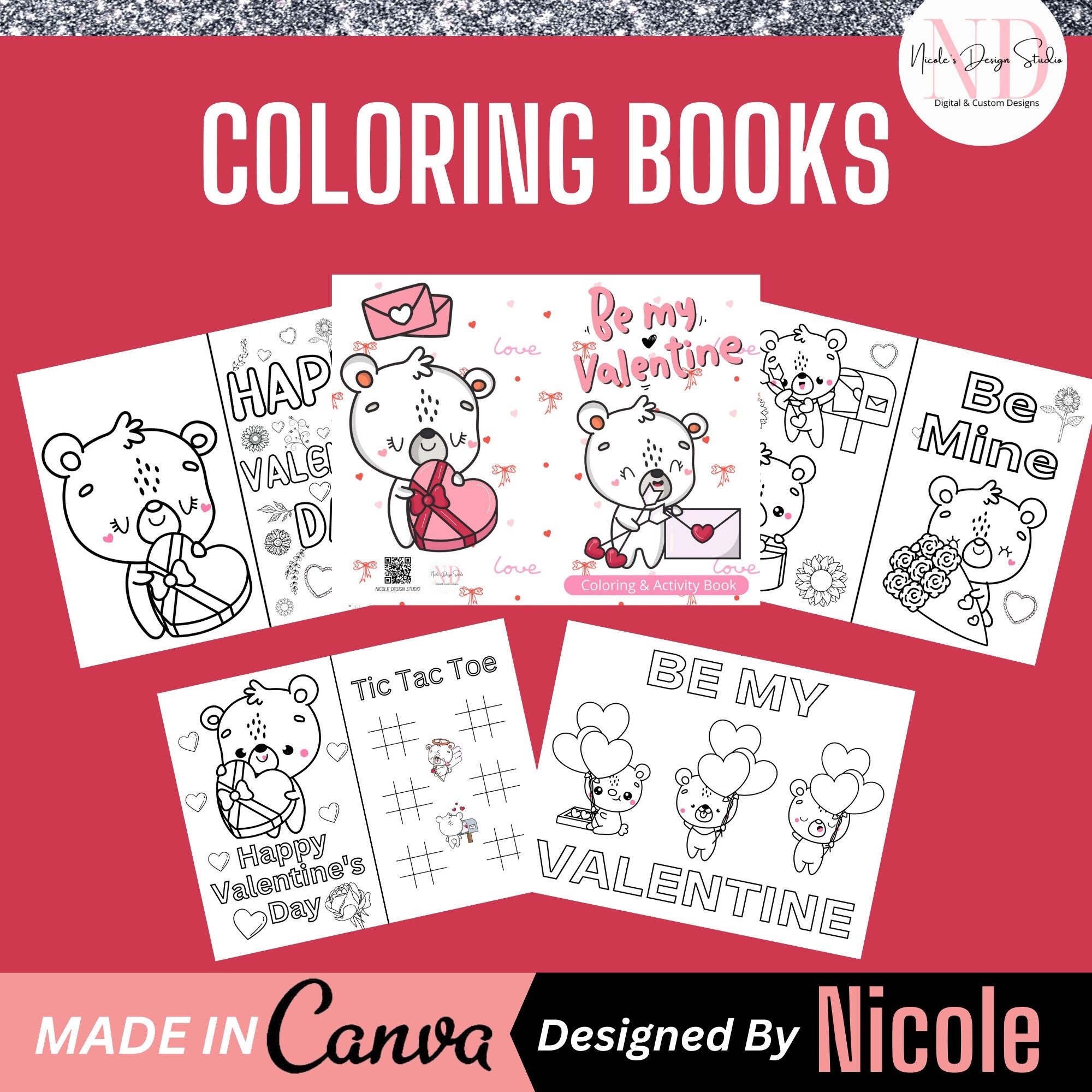 Valentine Coloring Books, Valentine's Day, Coloring Book, Cute Bears ...