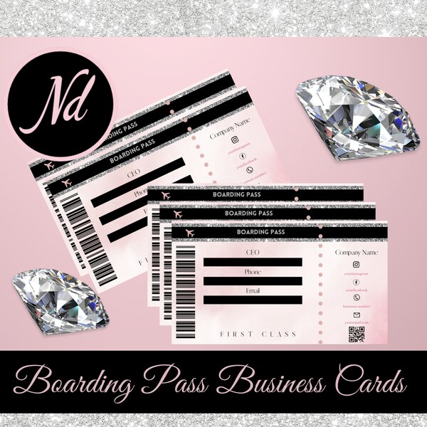 Boarding Pass Business Card Template - Etsy