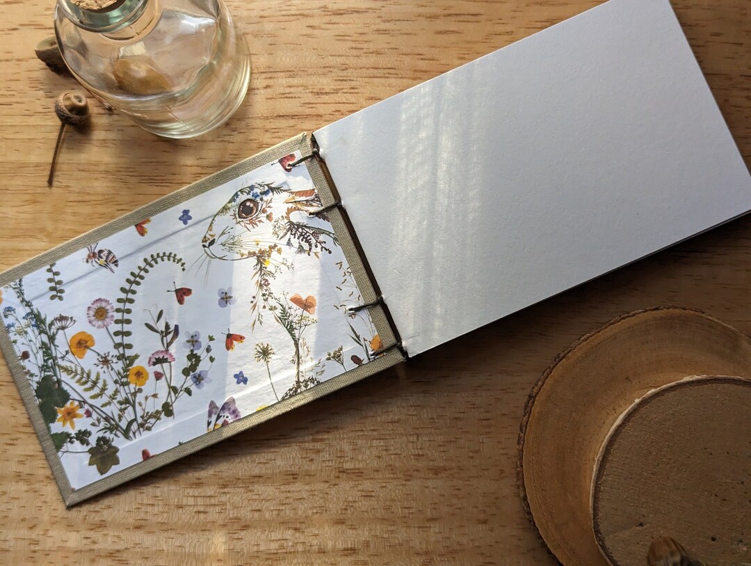 A6 Landscape Coptic Bound Sketchbook Bunny in Willow 250g Multi-arte ...