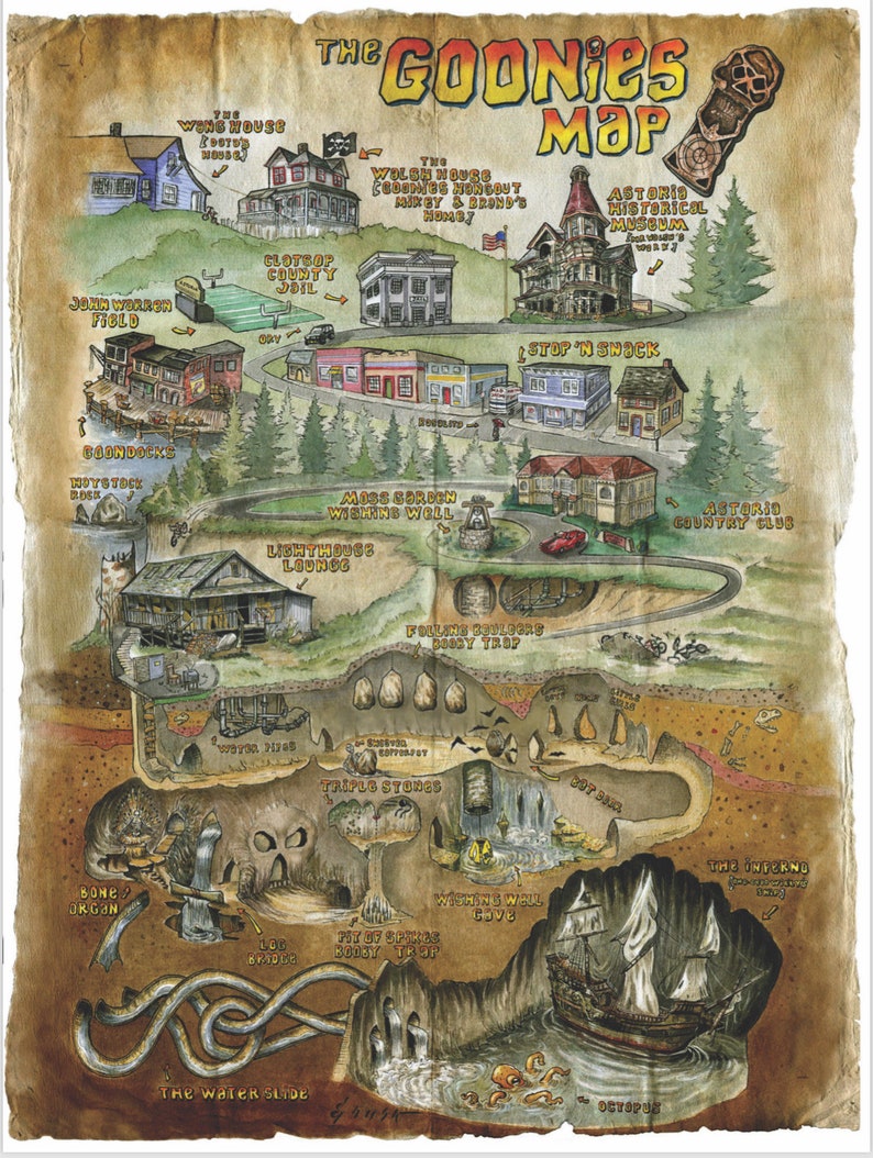 The Goonies Map, Movie Poster 11x17 - Etsy