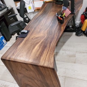 Live Edge Waterfall Desk - Etsy