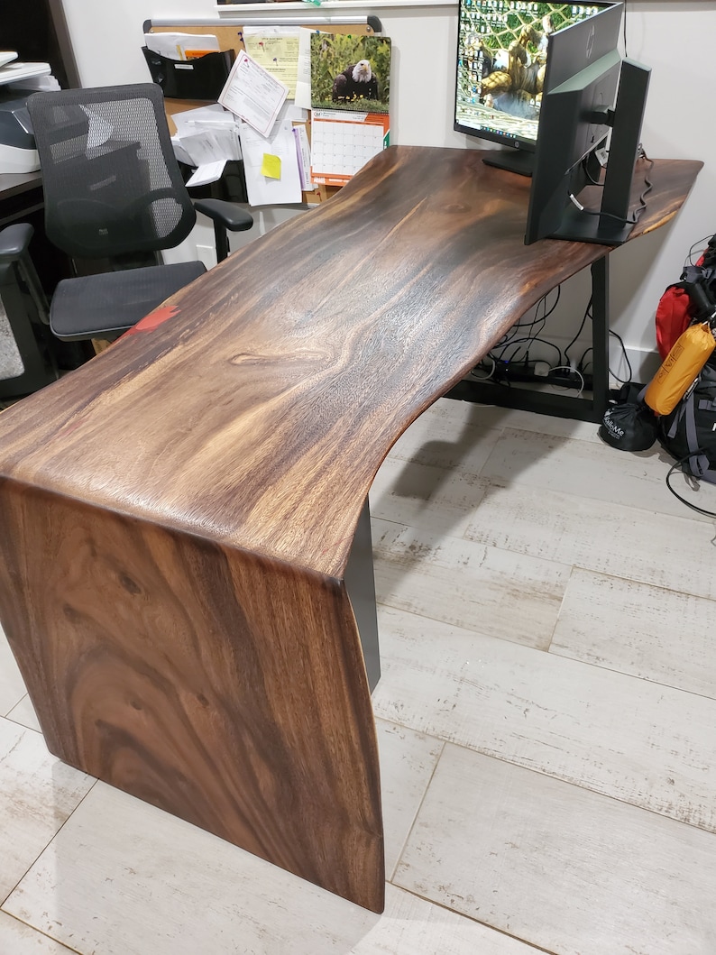 Live Edge Waterfall Desk - Etsy