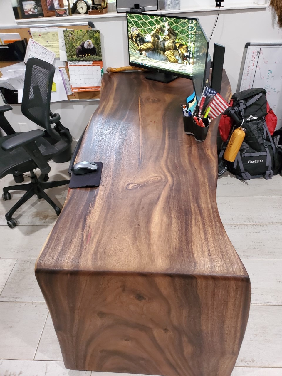 Live Edge Waterfall Desk - Etsy