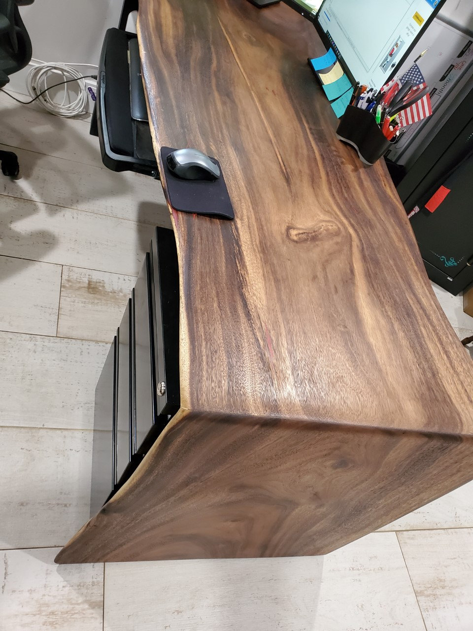 Live Edge Waterfall Desk - Etsy