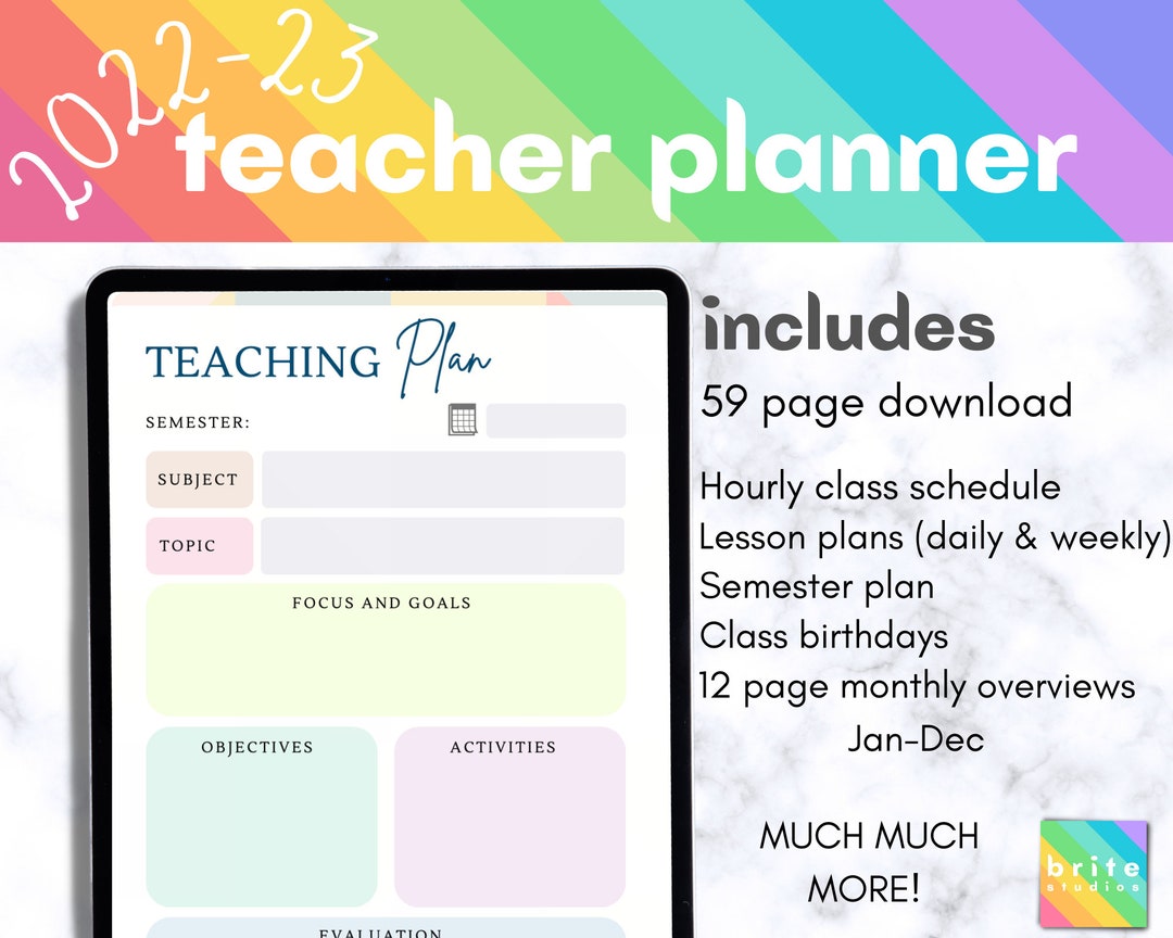 2022-2023 Teacher Digital Planner I Printable Back to School - Etsy