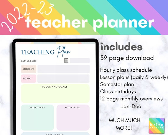 2022-2023 Teacher Digital Planner I Printable Back to School - Etsy