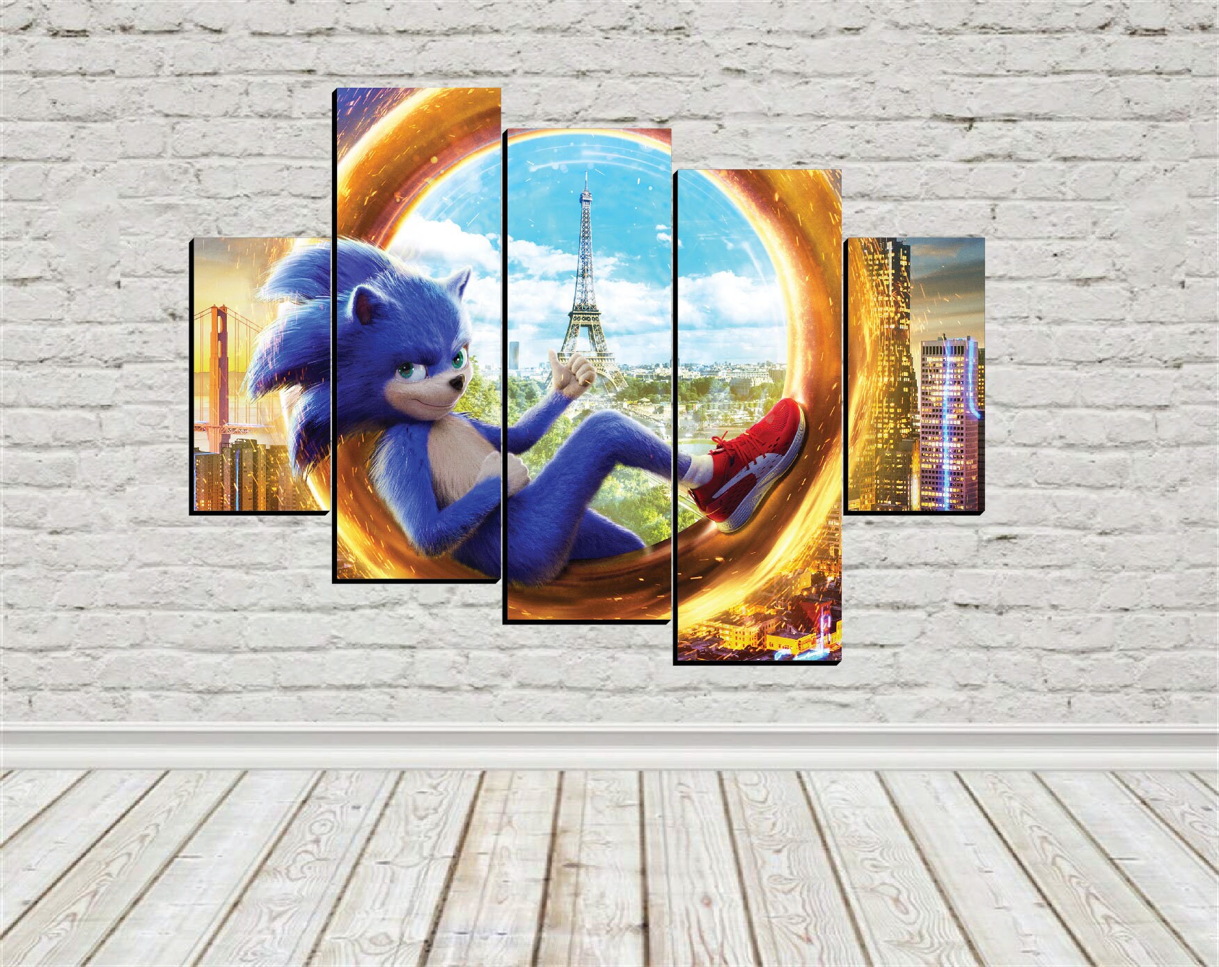 Sonic The Hedgehog Poster Set Sonic Canvas Art Print Room | Etsy