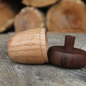 Walnut and red oak acorn box | Etsy